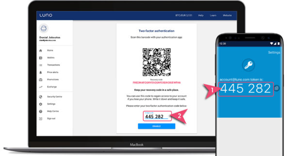 How to enable two-factor authentication - Luno
